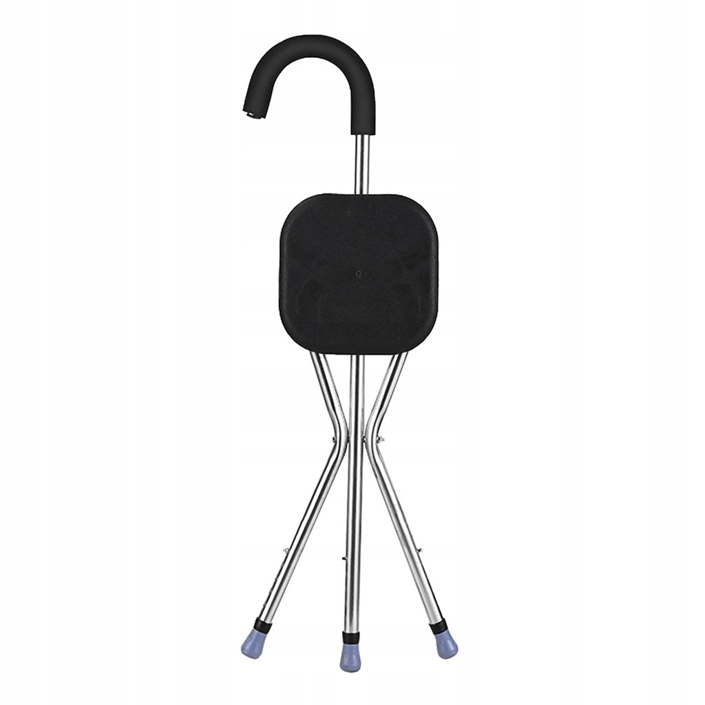 Walking Cane with Chair Five Gears Adjustable Foldable Portable Black ...