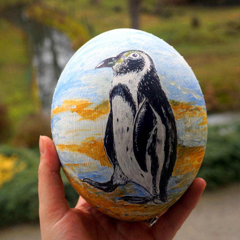 Pisanka z jaja strusia malował Ryszard Glegoła - 2127394540 - oficjalne ...
