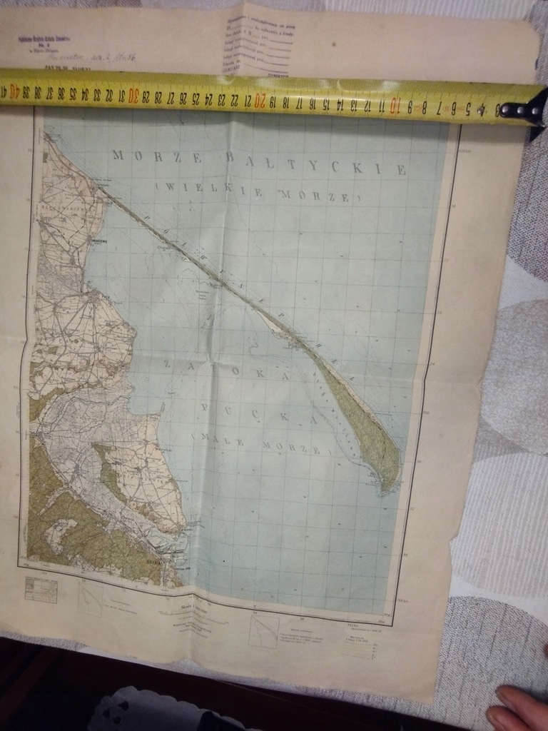 mapa sztabowa Hel, zatoka Pucka ,Gdynia, Rumia, Reda z 1930 roku oryginał. - 15176031180 ...