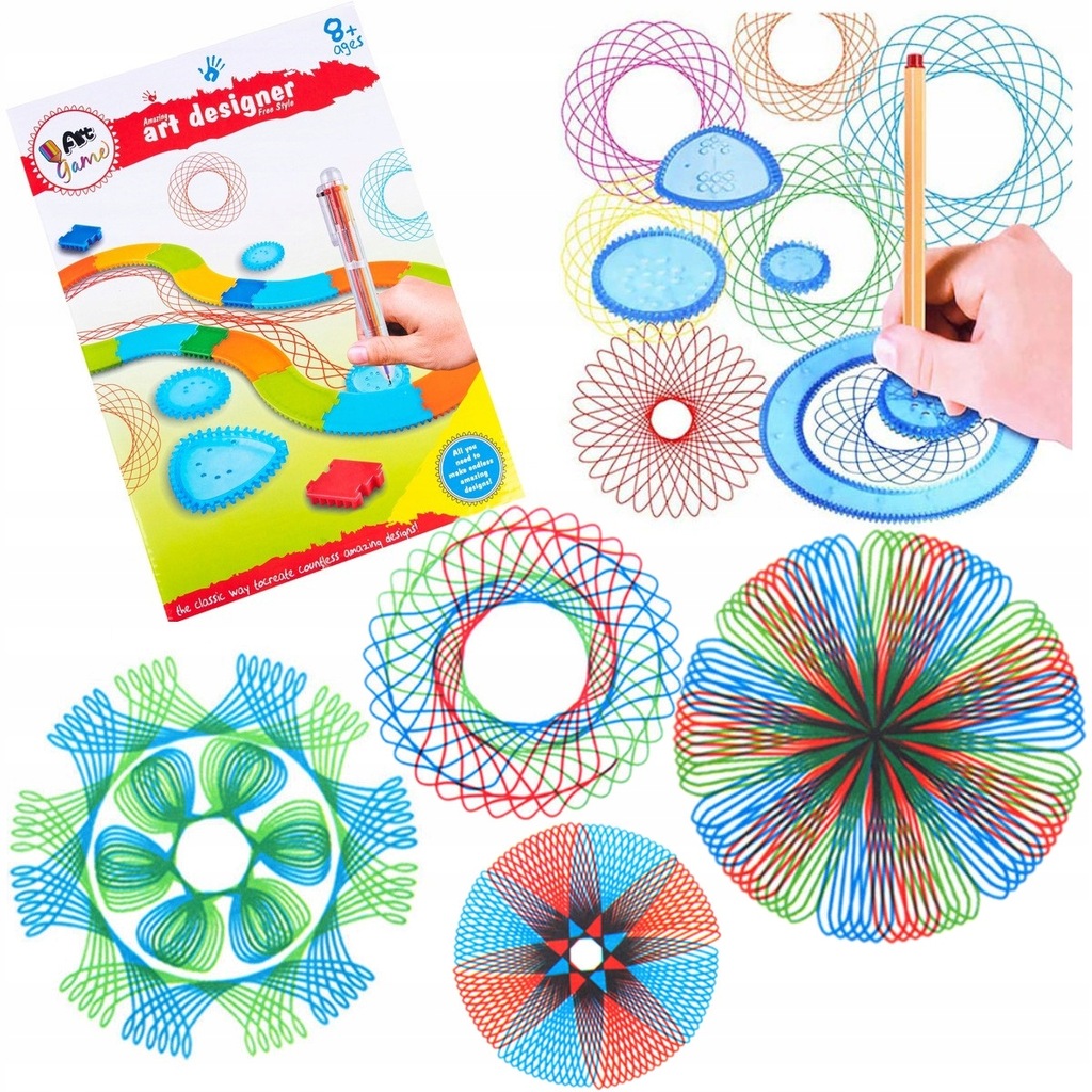 SPIROGRAF ZESTAW DO RYSOWANIA prezent 8-15 lat - 12664274186 ...