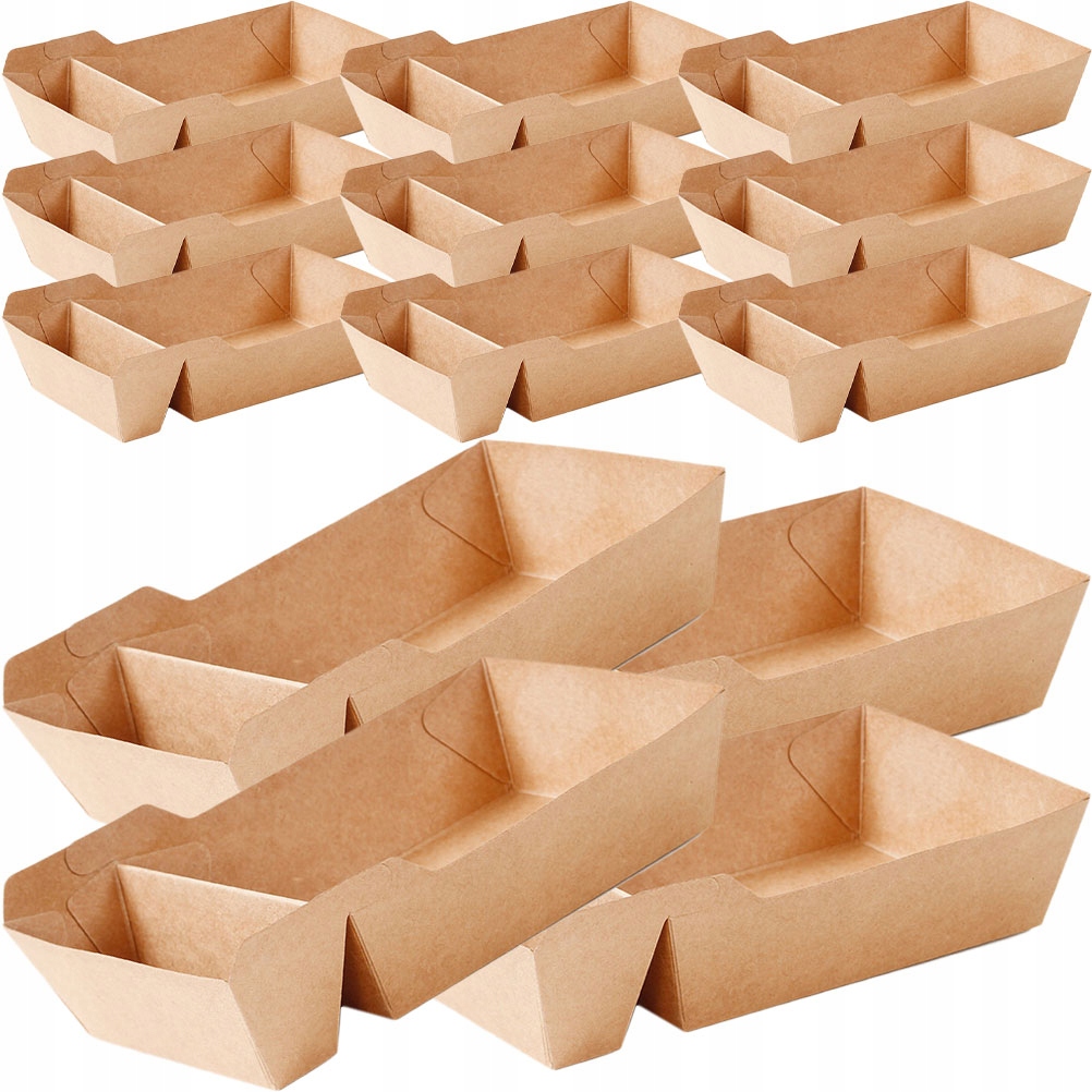 Kraft Paper Snack Box Cookie Trays Food Boat - 14739947284 - oficjalne ...