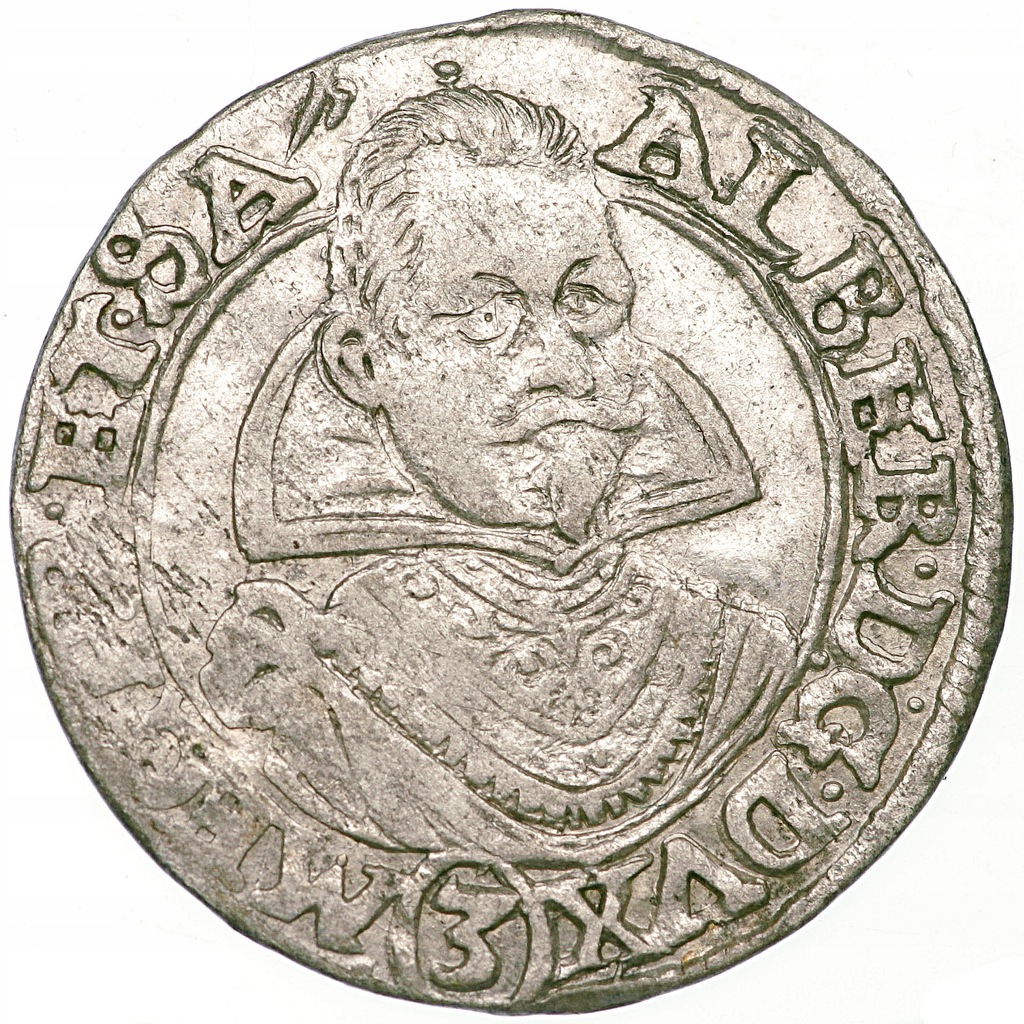 Ks. Żagańskie, Albert von Wallenstein, 3 krajcary 1630, Żagań BARDZO ...