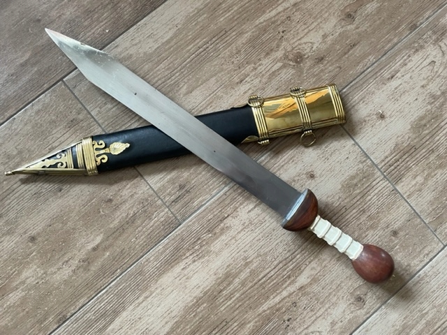 MIECZ RZYMSKI GLADIUS STALOWY Z POCHWĄ USZK BCM - 12009684675 ...