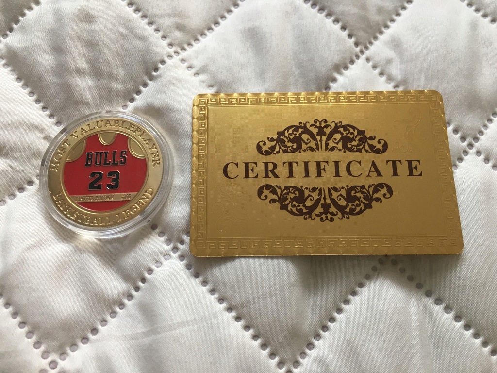 Moneta złoto 24k MICHAEL JORDAN - certyfikat COA - 9007577695 ... Moneta złoto 24k MICHAEL JORDAN - certyfikat COA - 9007577695 ...