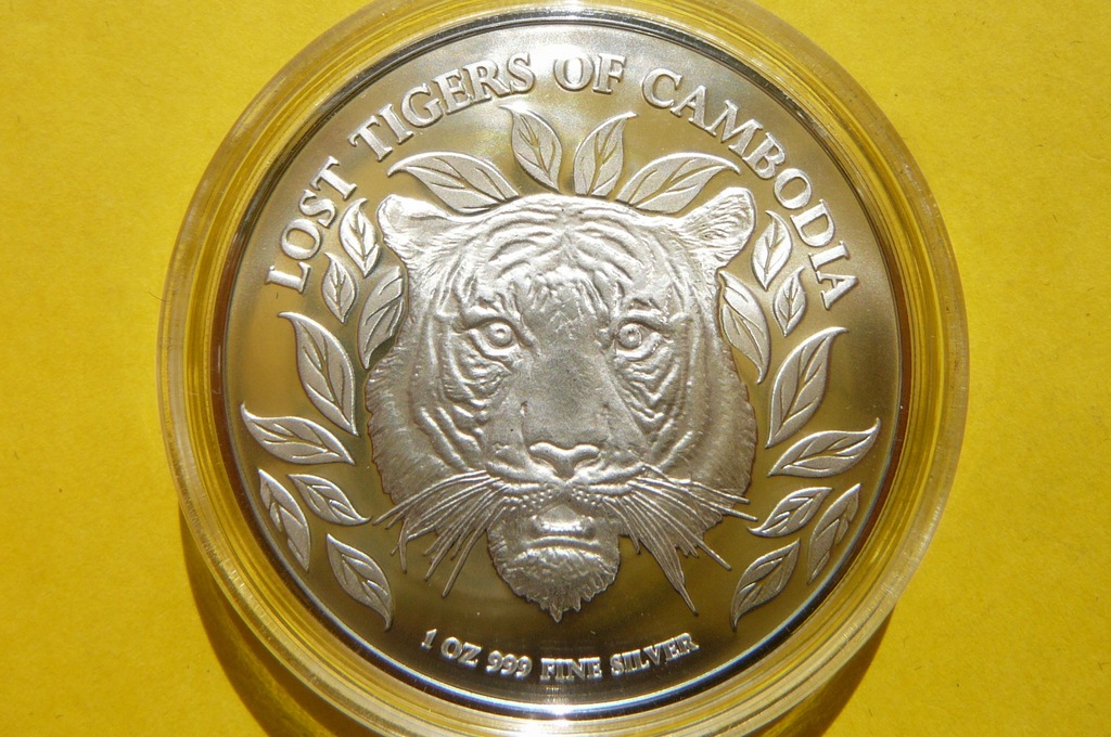 3000 RIEL KAMBODŻA 2022 TYGRYS KAMBODŻAŃSKI Ag 999 - 12096812061 ...