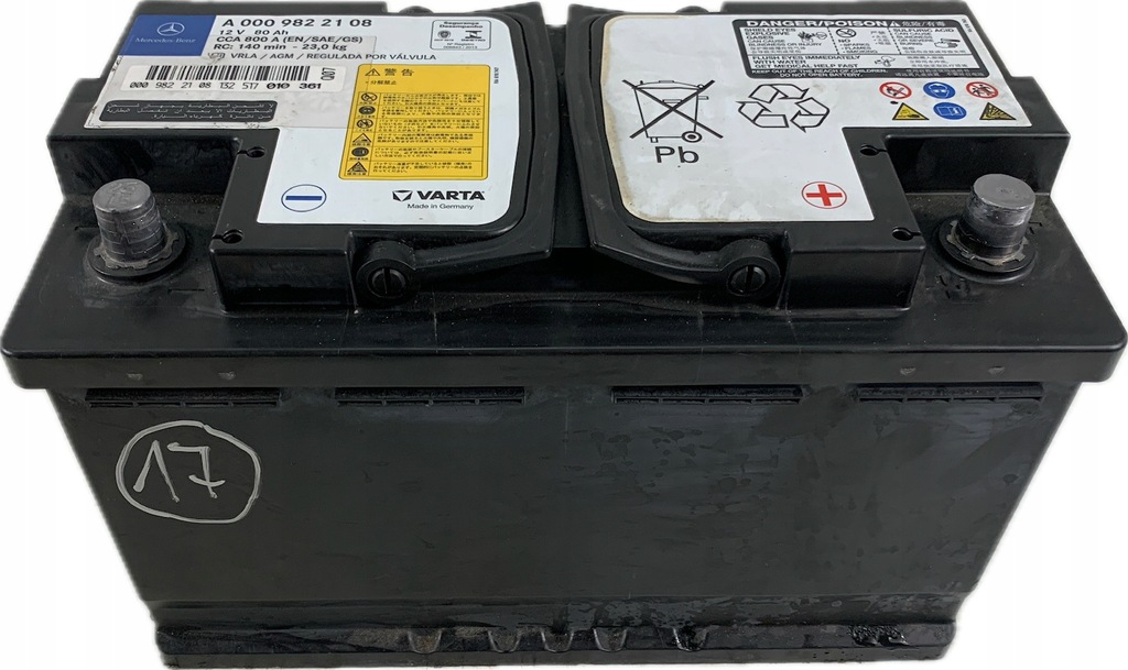 MERCEDES AKUMULATOR AGM 80AH 800A 2015 ROK A0009822108 - 14728661962 ...