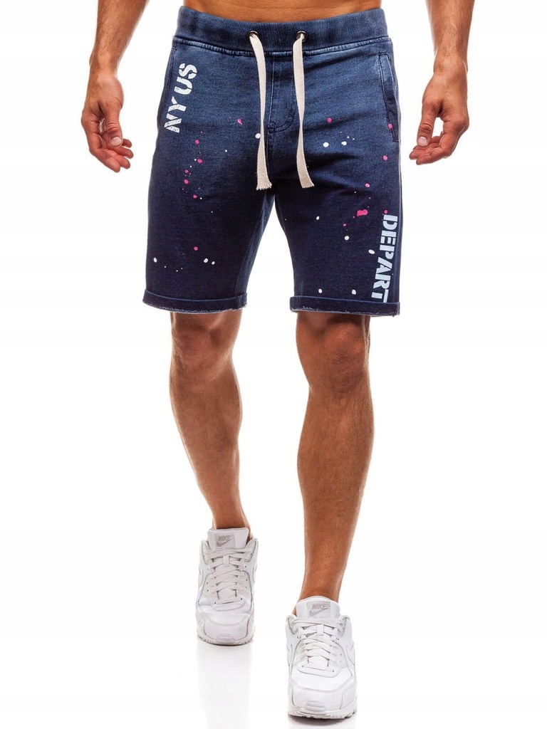 SPODENKI MĘSKIE JEANSOWE GRANATOWE EX03 DENLEY_XL - 9105762872 - oficjalne archiwum Allegro