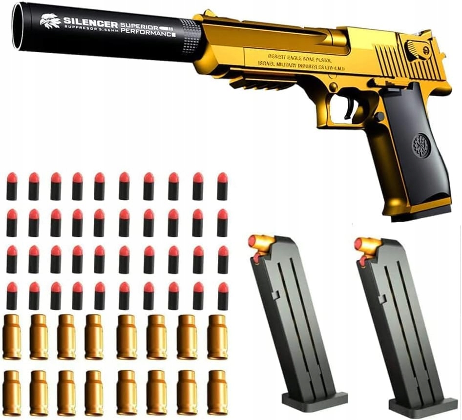 PISTOLET NA PIANKOWE POCISKI Z ŁUSKAMI DESERTEAGLE - 14067825345 ...