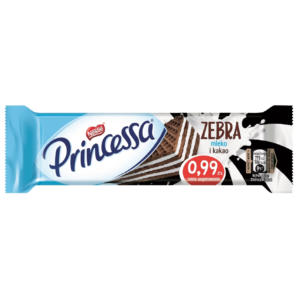 Princessa zebra kakaowy wafelek z kremem 33g - 12169116807 - oficjalne archiwum Allegro