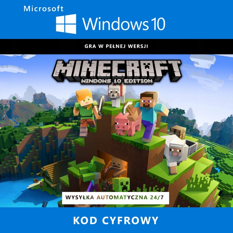 MINECRAFT PREMIUM WINDOWS 10 KLUCZ KOD GRA PC PL - 11008931317 ...