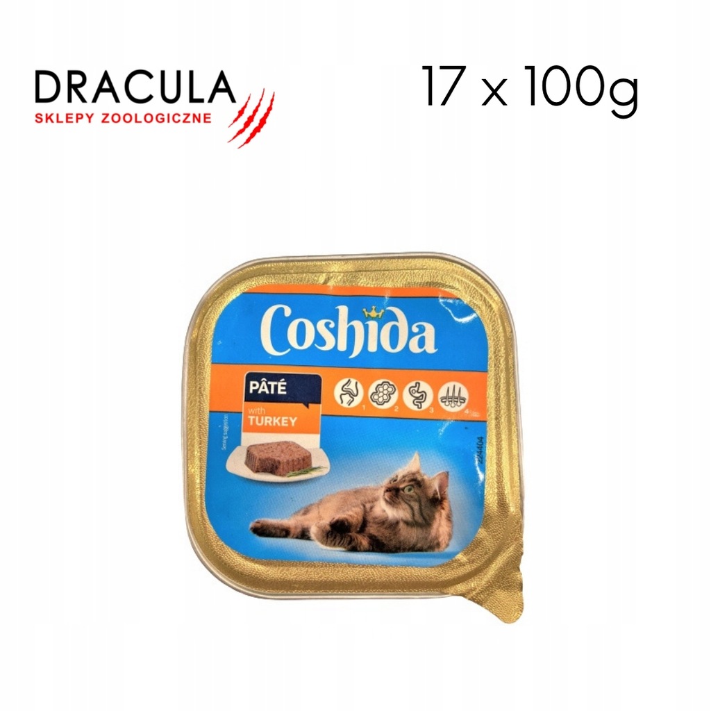Coshida pasztet z indykiem dla kota 17x100g - 11791678634 - oficjalne ...