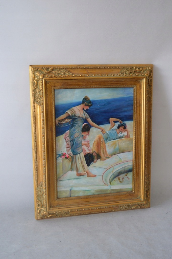 OBRAZ OLEJNY - NIMFY KOBIETY - MITOLOGIA 55x46 - 12147124761 ...