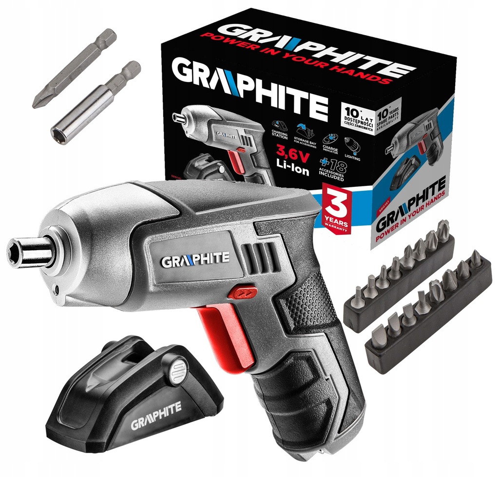 GRAPHITE WKRĘTAK AKUMULATOROWY ELEKTRYCZNY ZESTAW - 12456971168 ...