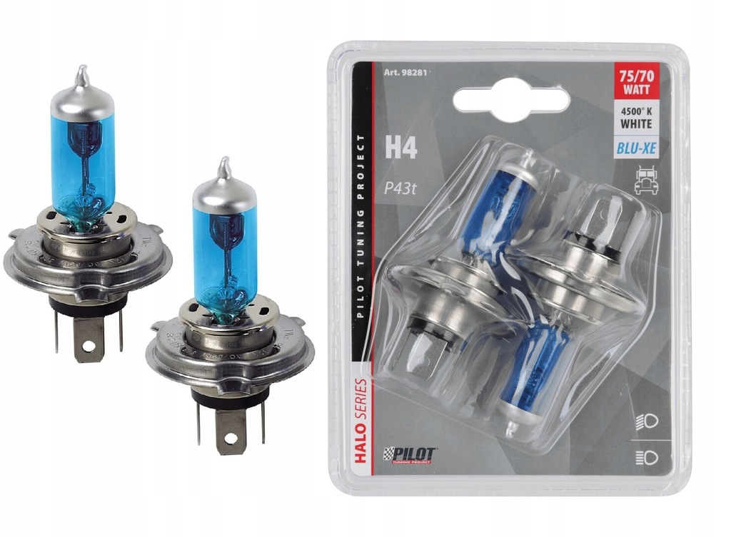 BLUE-XENON BIAŁE ŻARÓWKI H4 70/75W 24V P45t --TIR - 11316473654 ...
