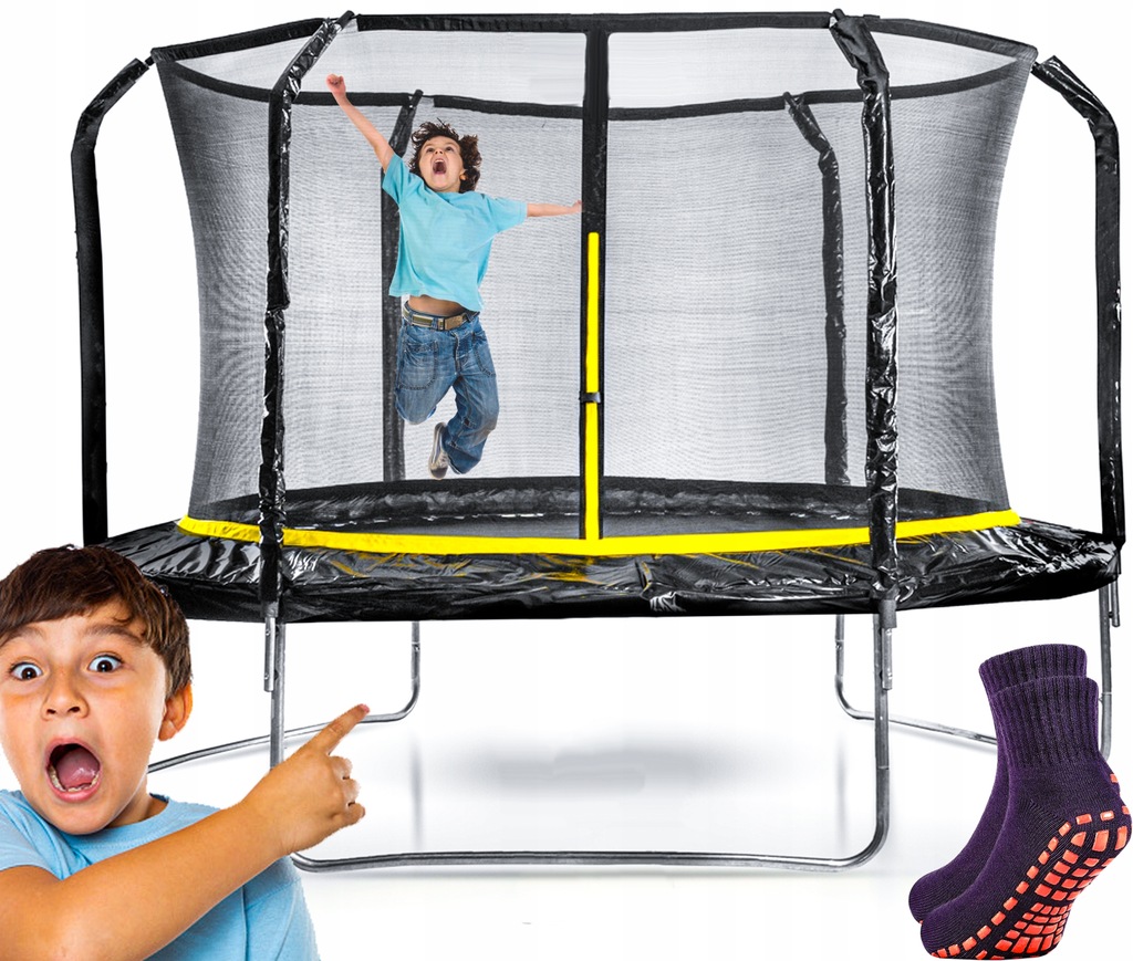 DUŻA TRAMPOLINA dla dzieci OGRODOWA PREMIUM 374cm - 13391654204 - oficjalne archiwum Allegro