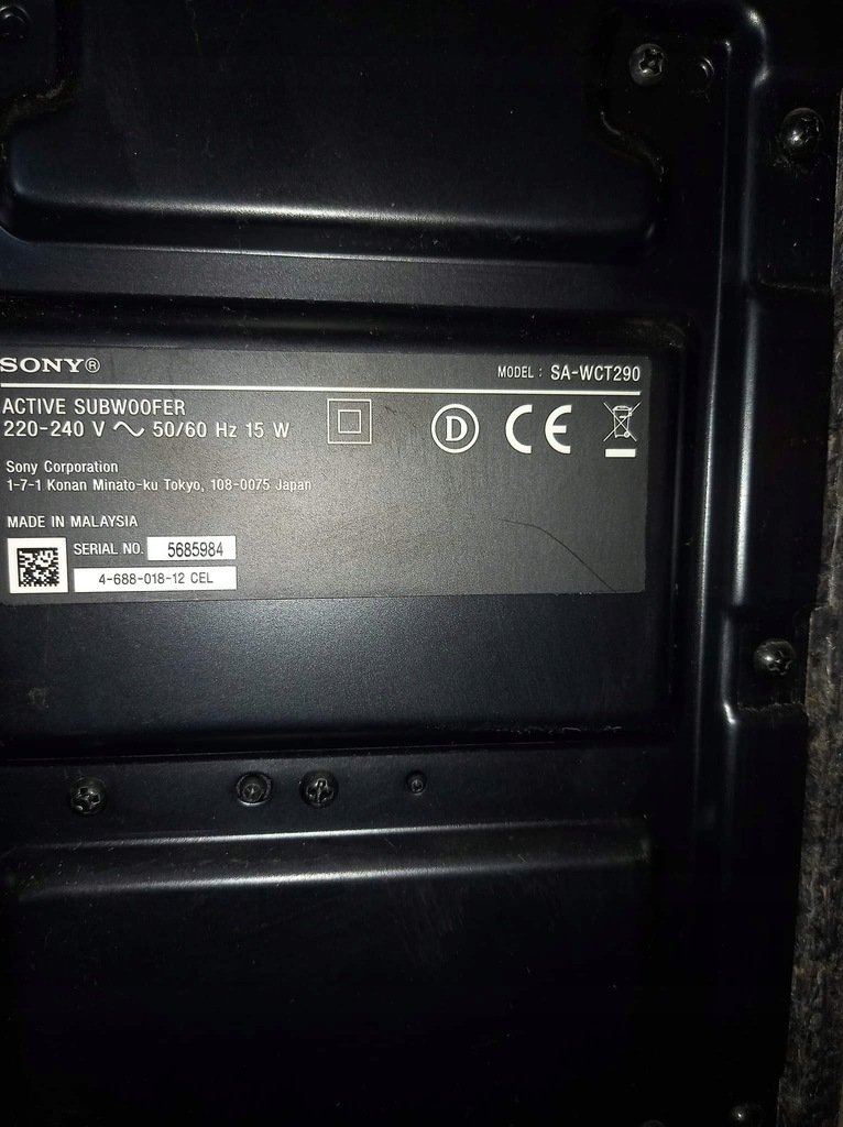 Subwoofer Sony Active SA-WCT290 - 12956634987 - oficjalne archiwum Allegro