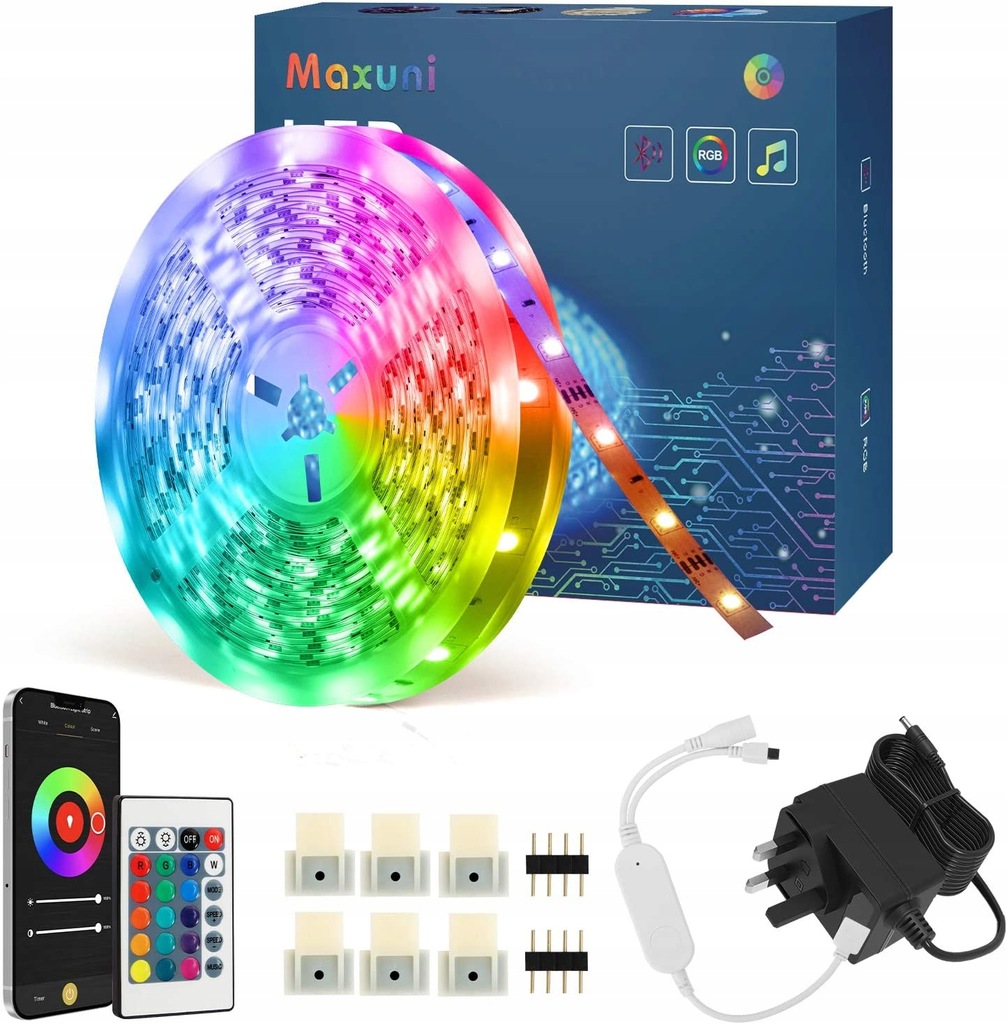 Taśma LED Bluetooth 6m Maxumi - 11691545407 - oficjalne archiwum Allegro