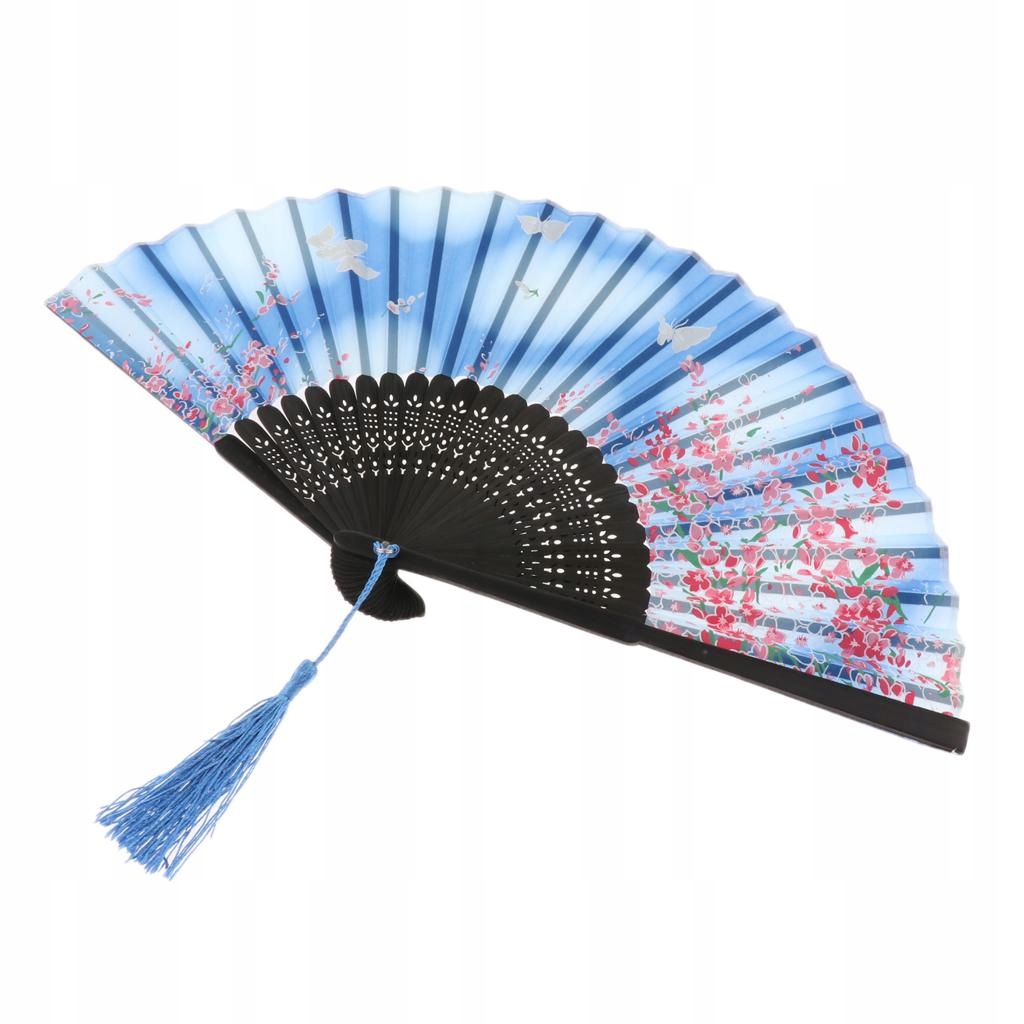 Ladies Hand Folding Fan Folding Fan Blue - 13680369153 - oficjalne ...