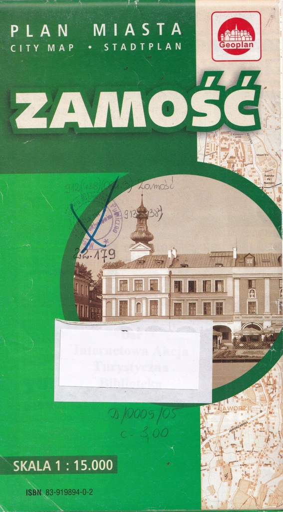 Zamość Plan miasta mapa - 13416131557 - oficjalne archiwum Allegro