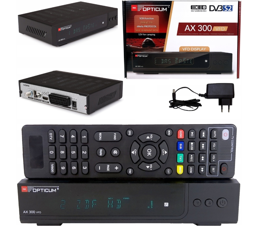Tuner DVB-S, DVB-S2 Odbiornik satelitarny RED OPTICUM AX 300 Plus ...