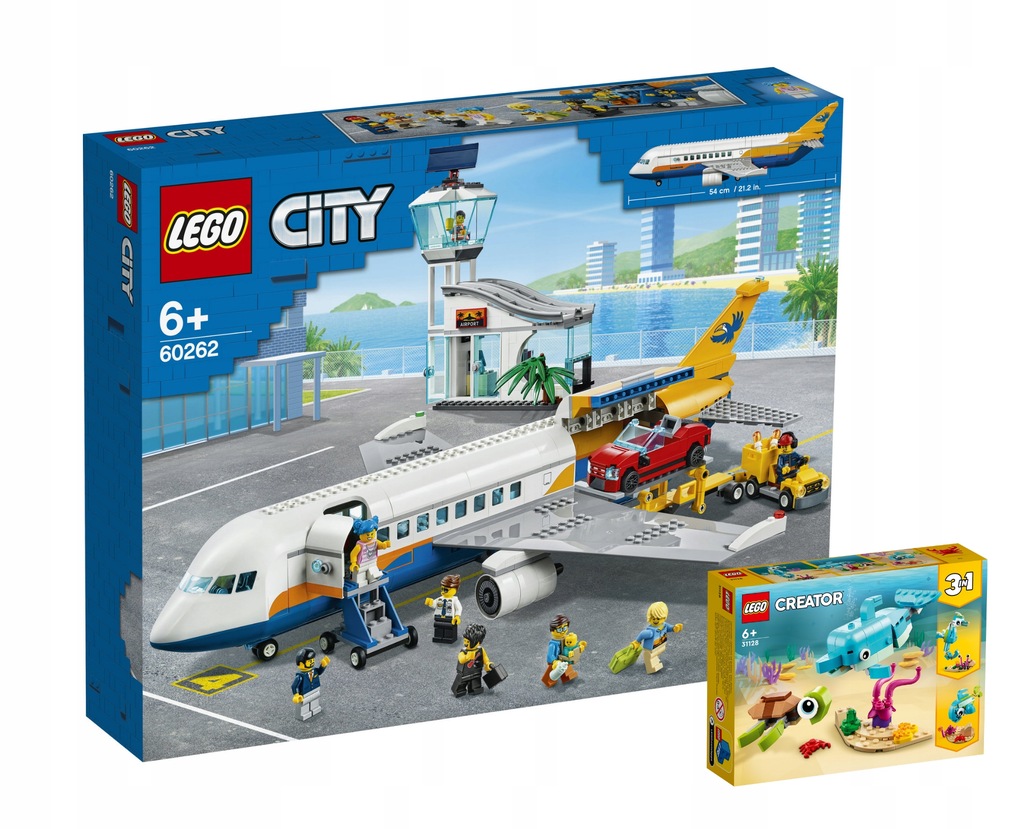 LEGO CITY Samolot pasażerski 60262 +delfinek - 12127831590 - oficjalne ...