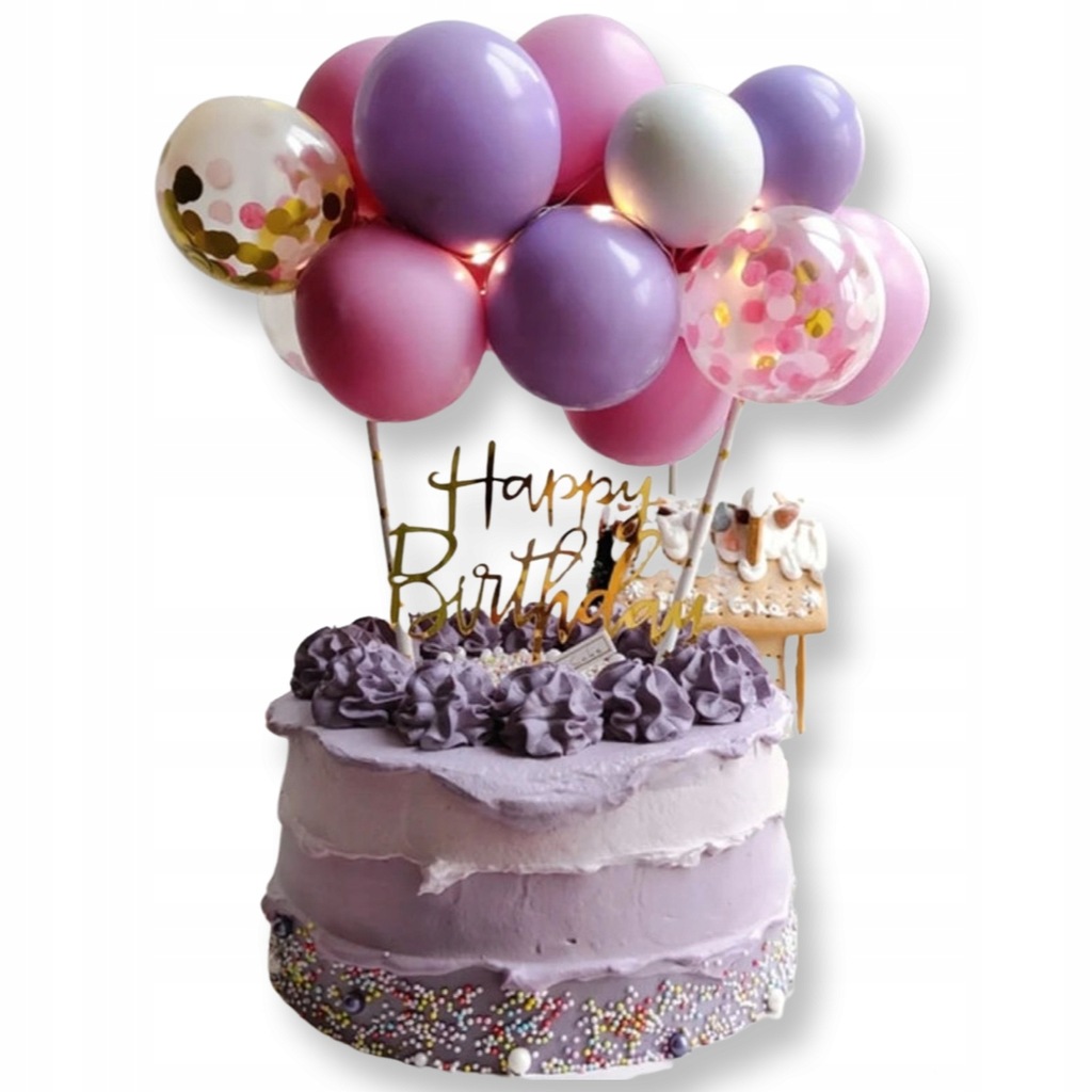 TOPPER BALONY NA TORT URODZINY DEKORATOR TOPER 3 - 12417964252 ...