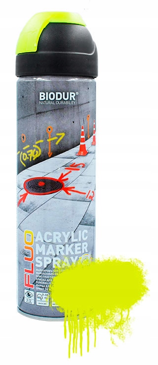 BIODUR SPRAY DO ZNAKOWANIA ŻÓŁTY FLUO 500ML - 11394309853 - oficjalne ...