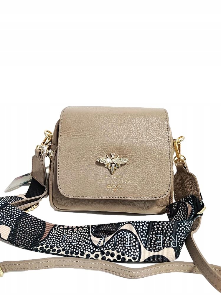 Ego torebka listonoszka skórzana beżowa pszczółka - 13035632233 ...