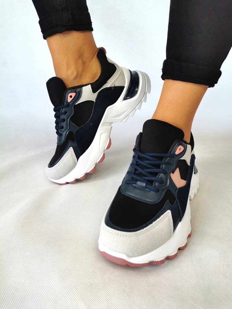 Modne kolorowe sneakersy roz 37 - 12517918492 - oficjalne archiwum Allegro