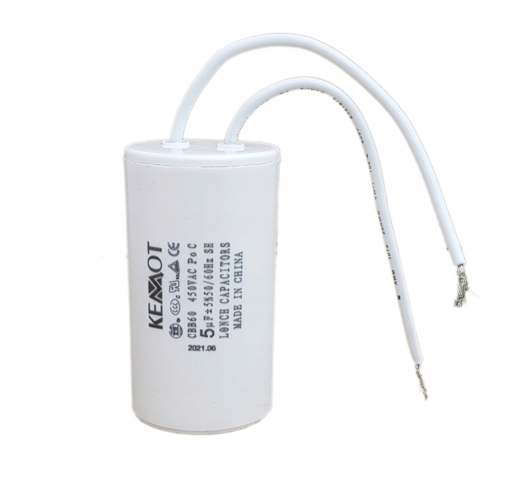 Kondensator rozruchowy silnika 5uF 450V CBB60 KEM - 10734001805 ...