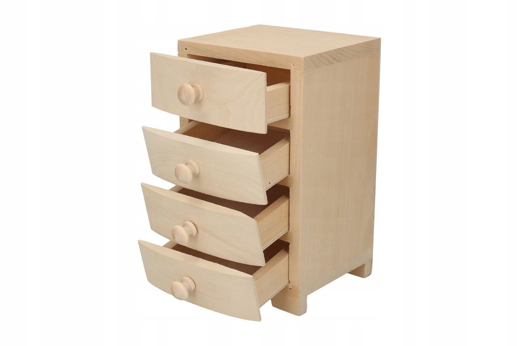 DREWNIANA SZKATUŁKA KOMÓDKA REGALIK Z SZUFLADAMI - 10147327877 ...