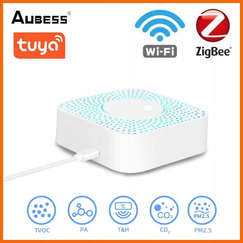 Tuya Zigbee Smart Air Box Quality Monitor CO2 - 12700491594 - oficjalne archiwum Allegro
