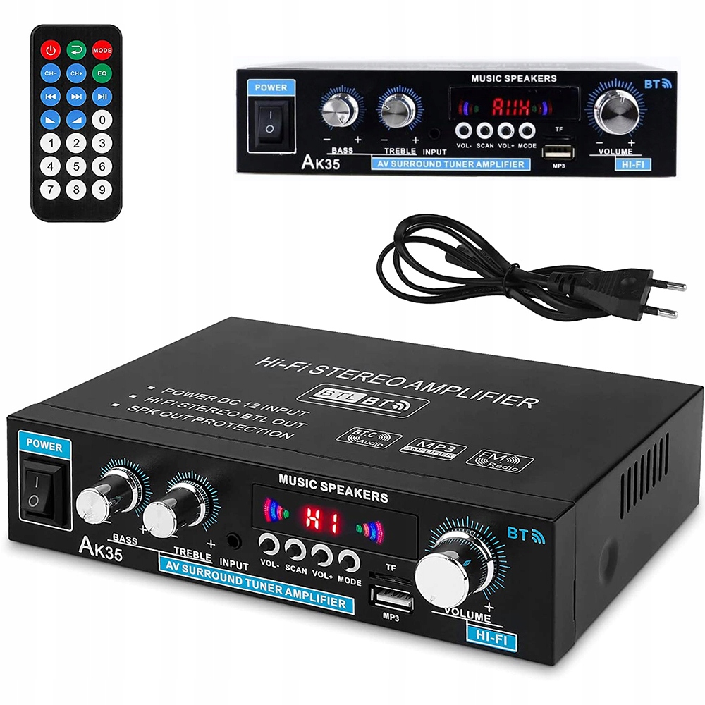 WZMACNIACZ HI-FI BLUETOOTH Mini 600W AUX Z PILOTEM - 14027920320 - oficjalne archiwum Allegro