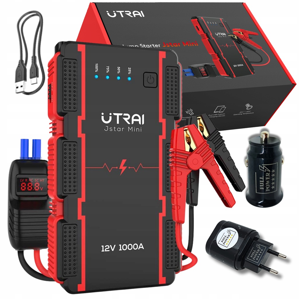 POWERBANK DO ROZRUCHU SAMOCHODU MOCNY 1000A 12V - 13872734418 - oficjalne archiwum Allegro