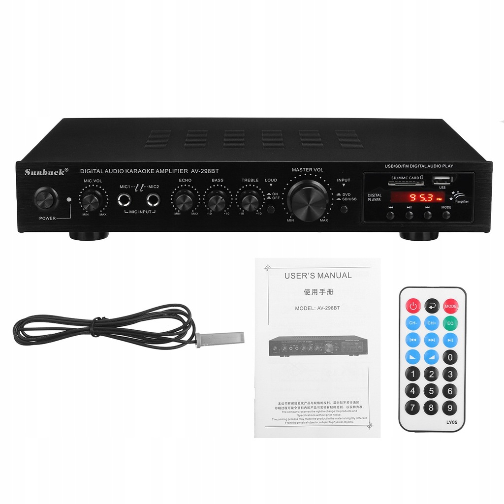 AMPLITUNER WZMACNIACZ STEREO BLUETOOTH USB HIFI FM - 10684232580 - oficjalne archiwum Allegro