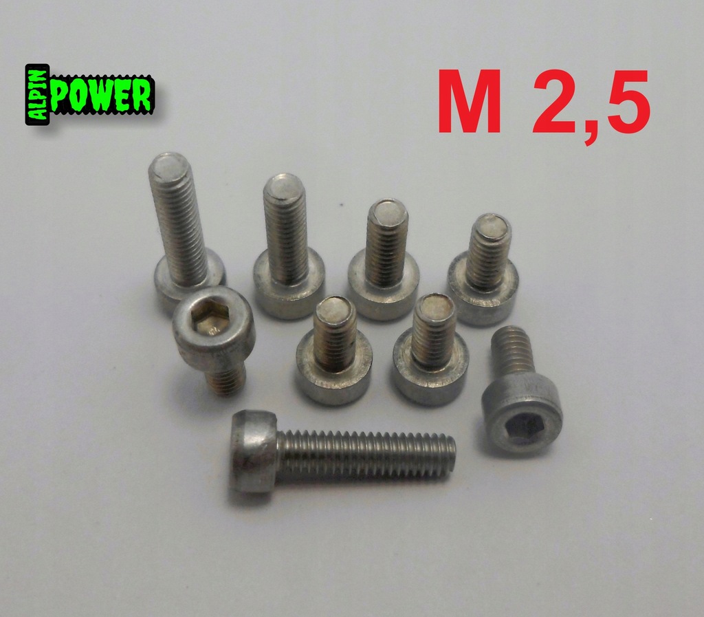 M2,5X10 ŚRUBA IMBUSOWA DIN 912 ISO 4762 ALUMIMIUM ŚRUBY ALUMINIOWE 3 SZTUKI - 14904296625 ...