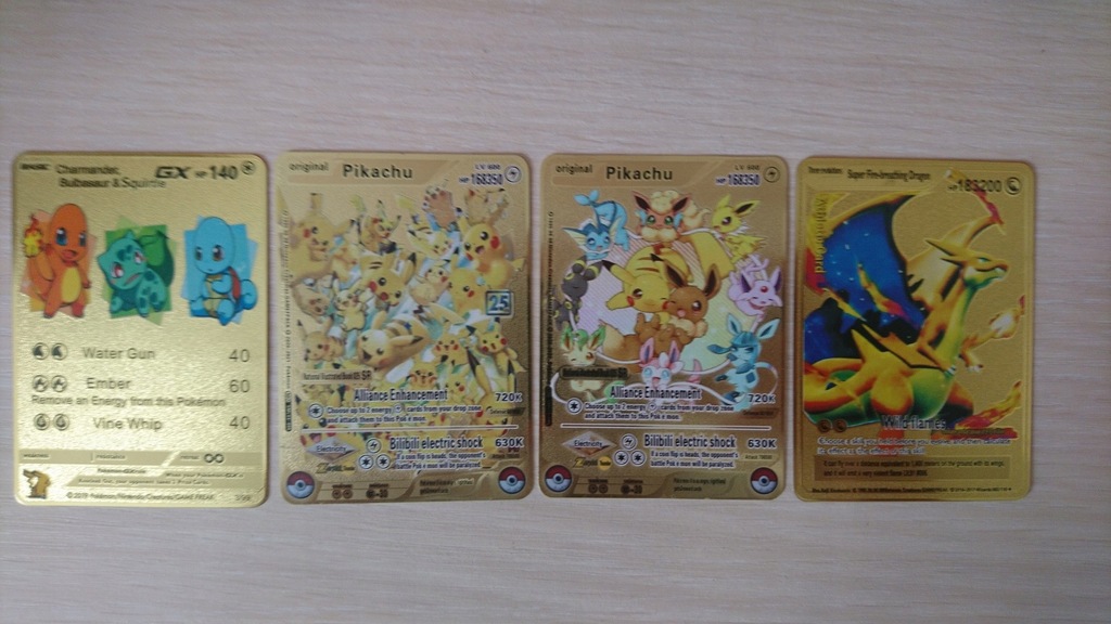 Karty POKEMON pikachu charizard metalowe - 13487451439 - oficjalne archiwum Allegro