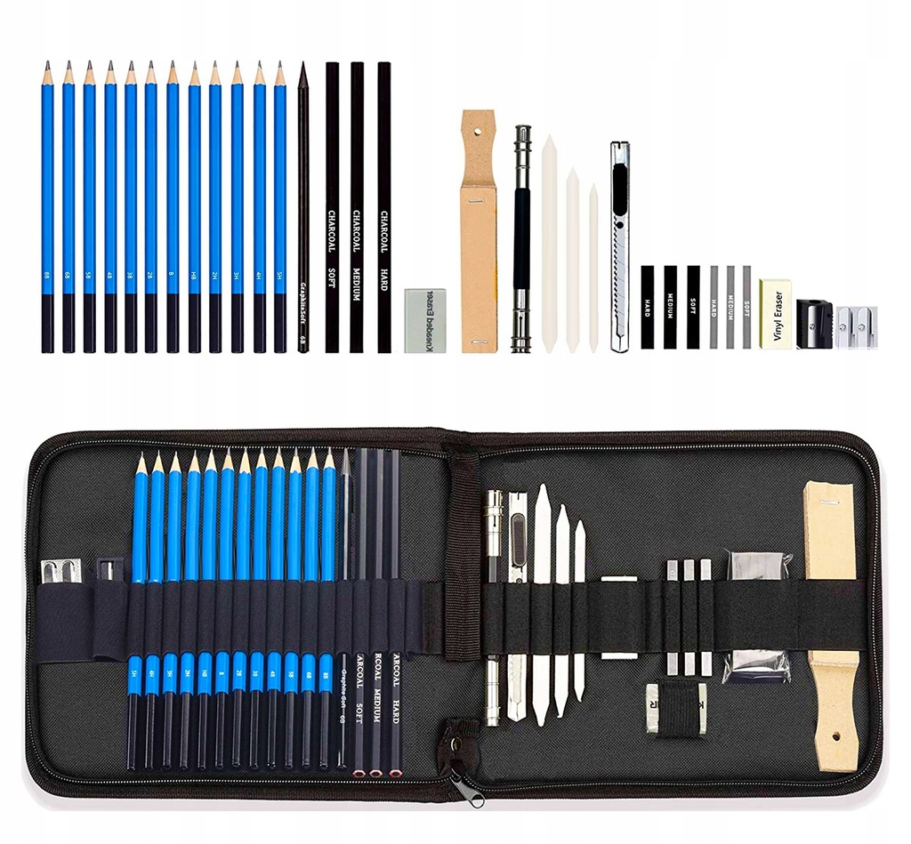 ZESTAW DO SZKICOWANIA RYSOWANIA PROFESJONALNY 33w1 - 12894368911 ...