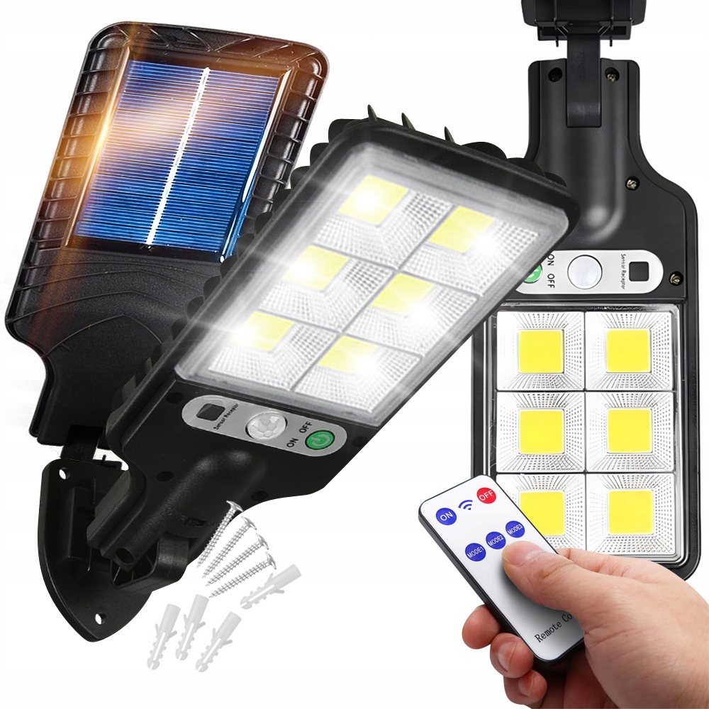 LAMPA SOLARNA ULICZNA LATARNIA CZUJNIK RUCHU LED - 12801027433 - oficjalne archiwum Allegro