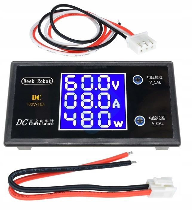 Woltomierz amperomierz 0-100V 10A miernik mocy DC - 8494604933 - oficjalne archiwum Allegro