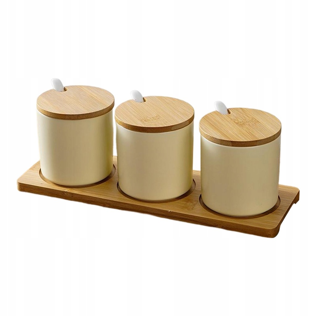 3Pcs Ceramic Spice Jars Sugar Salt Container Set Modern Spice Boxes ...
