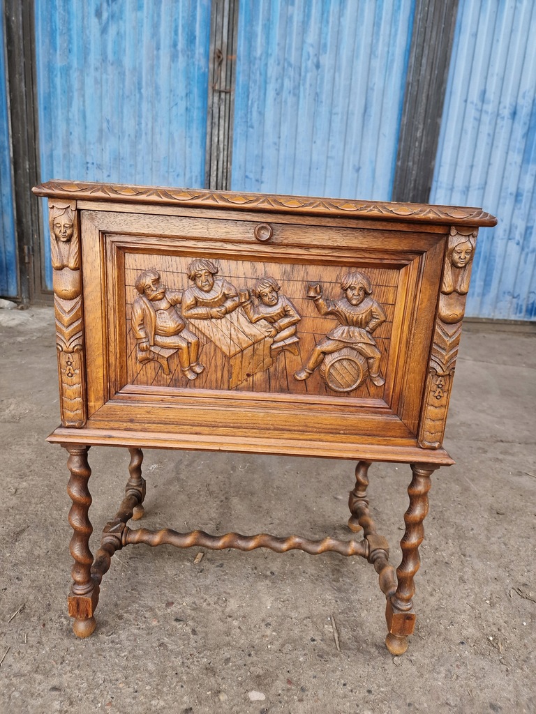 barek szafka antyk rzeźbiona niciak sekretarzyk - 14169372783 ...