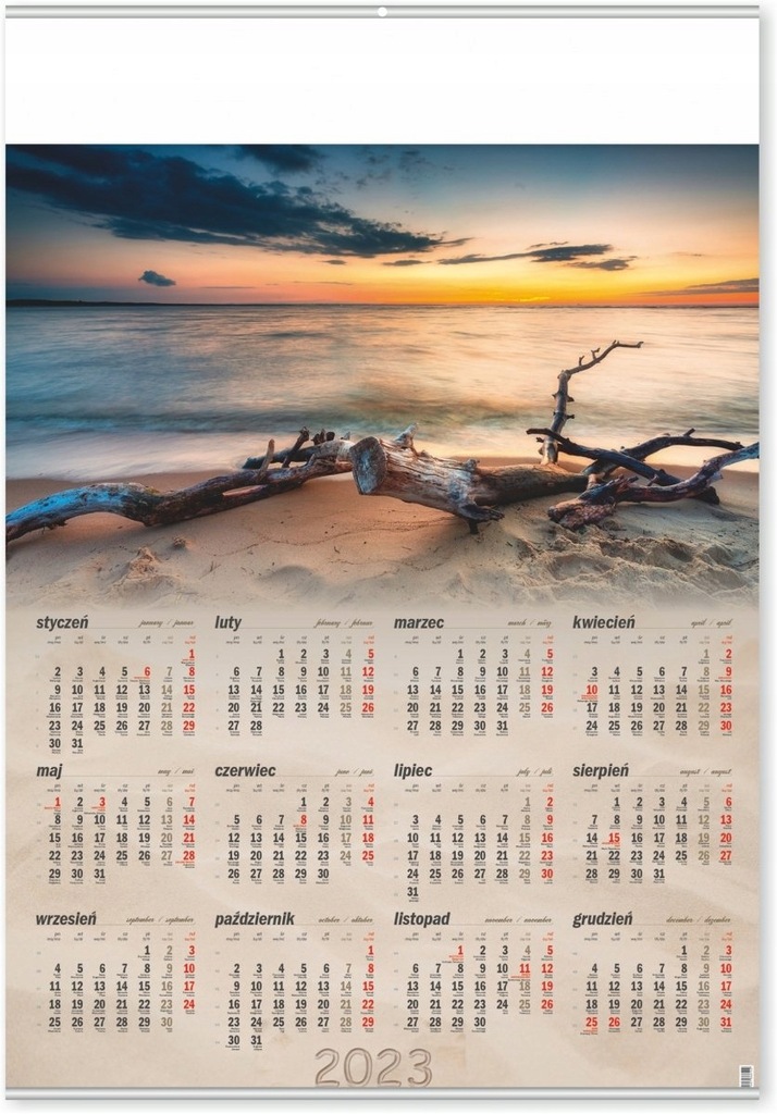 Kalendarz plakatowy B1/03 Bałtyk 2023 - 12636630191 - oficjalne archiwum Allegro