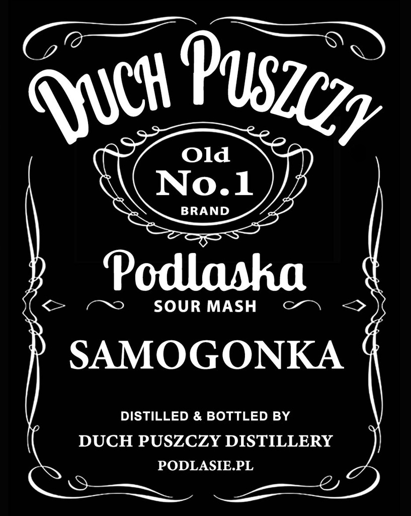 10 szt 79x99 Duch Puszczy naklejki ETYKIETY Podlaska Samogonka ...
