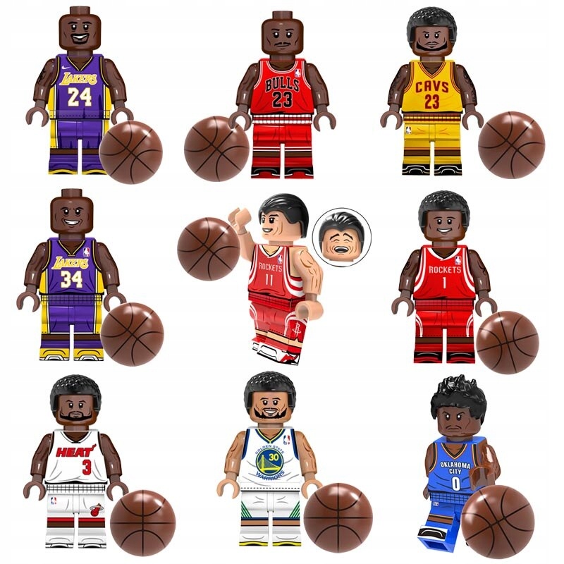 KLOCKI FIGURKI kosz NBA LAKERS 9 SZT + karta lego - 9057517396 ...