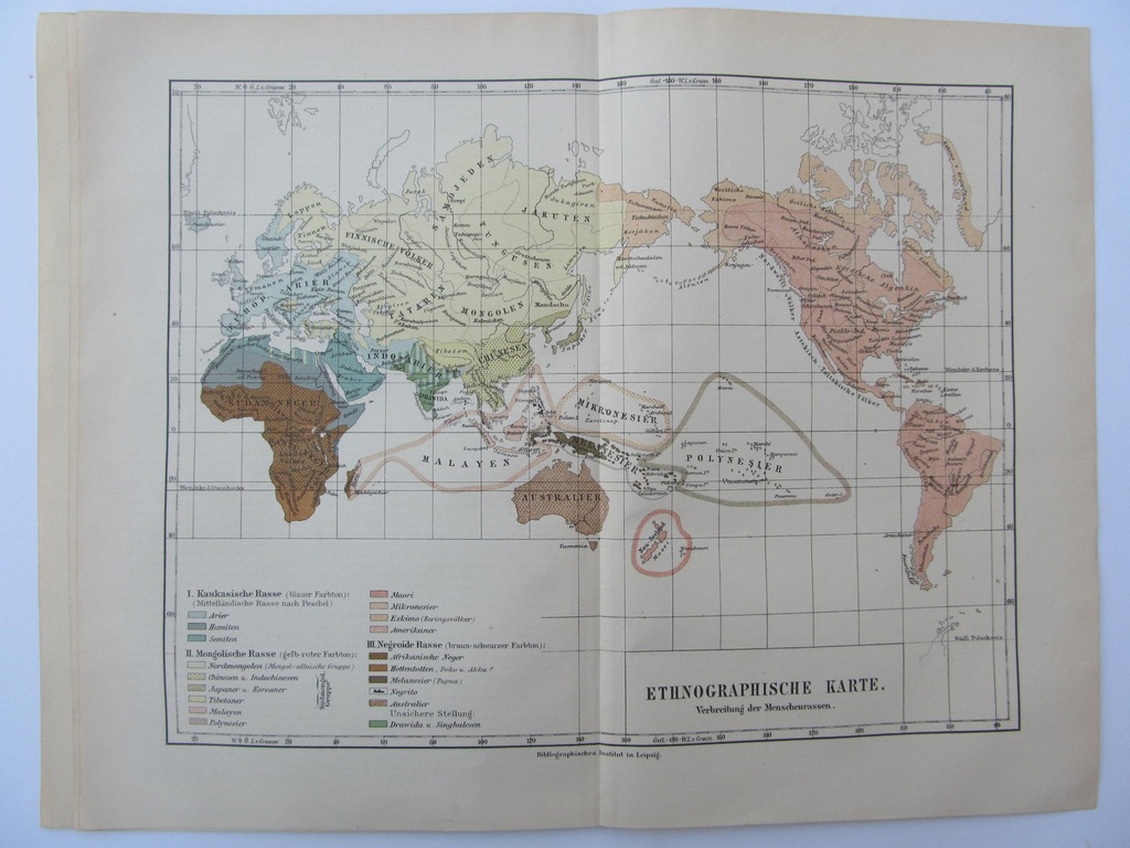 ETNOGRAFIA RASY LUDZKIE NA ZIEMI mapa 1909 r. - 7304437442 - oficjalne ...