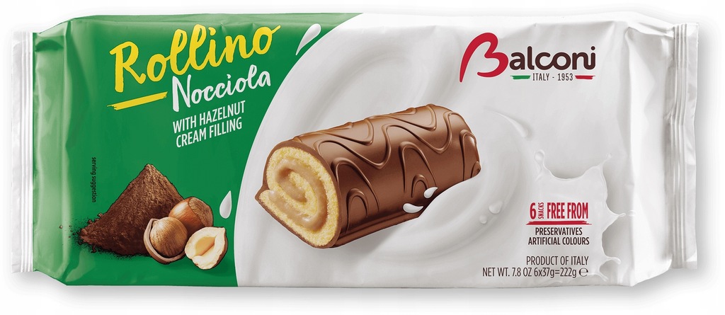 Balconi Rollino orzechowe biszkopty roladki 6x37g - 12797489777 ...