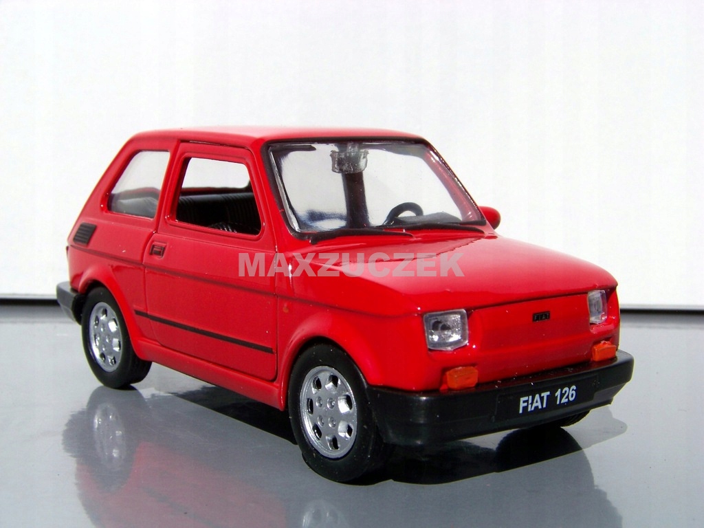WELLY FIAT 126p MALUCH PRL METAL 1:34 czerwony - 12777171331 ...