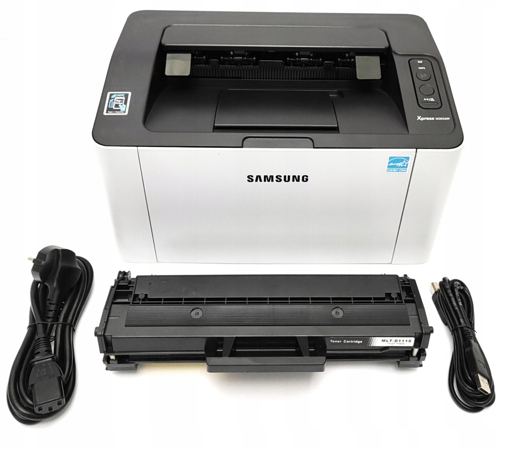 Samsung Xpress M2026W, (50-100K), pełen toner 100%, kable - 15986311512 - oficjalne archiwum Allegro