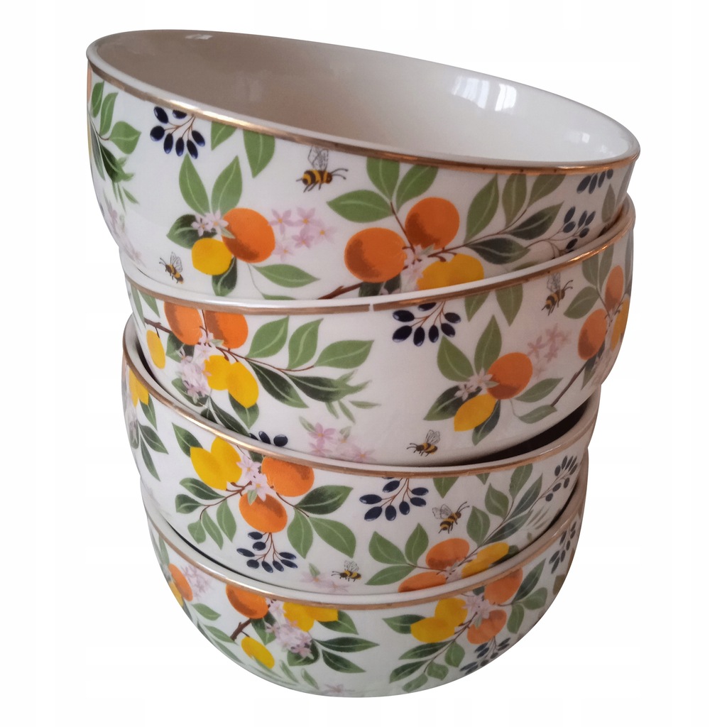 Miska porcelanowa wiosenna motyw cytryna pomarańcza 230190-b1 500 ml ...